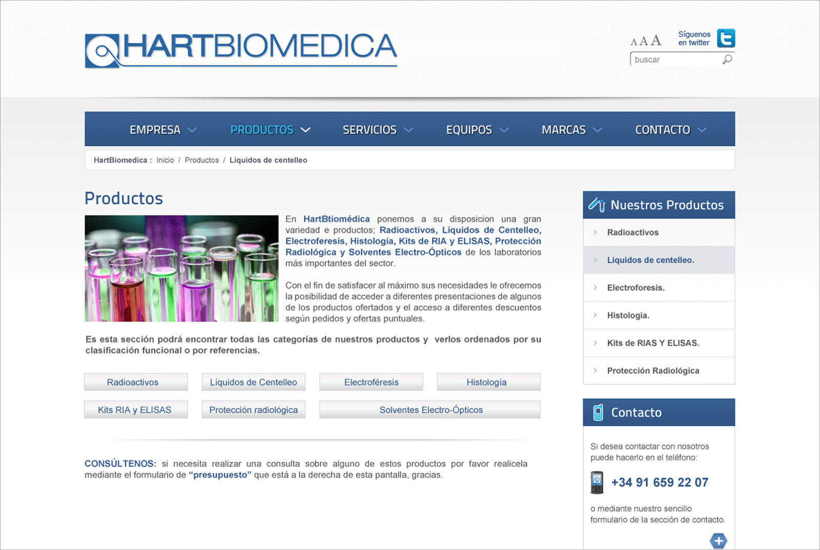 Hart BioMedica - Diseño web by SKINPIXEL